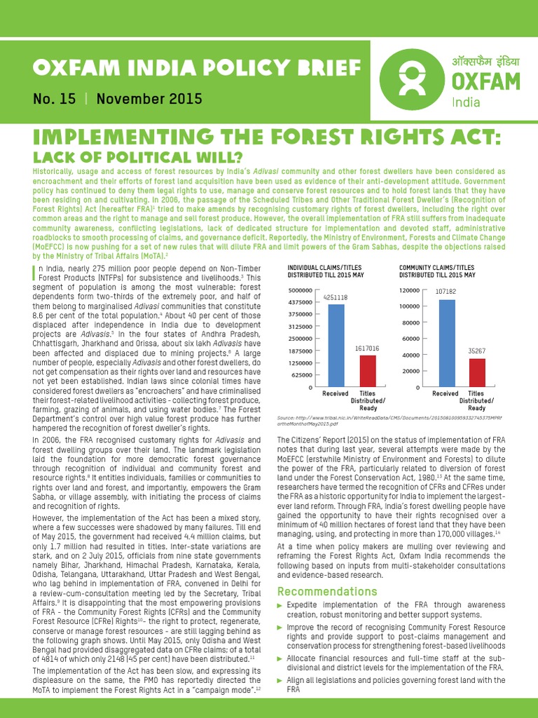 Challenges in Forest Rights Act Implementation | PDF | Natural ...