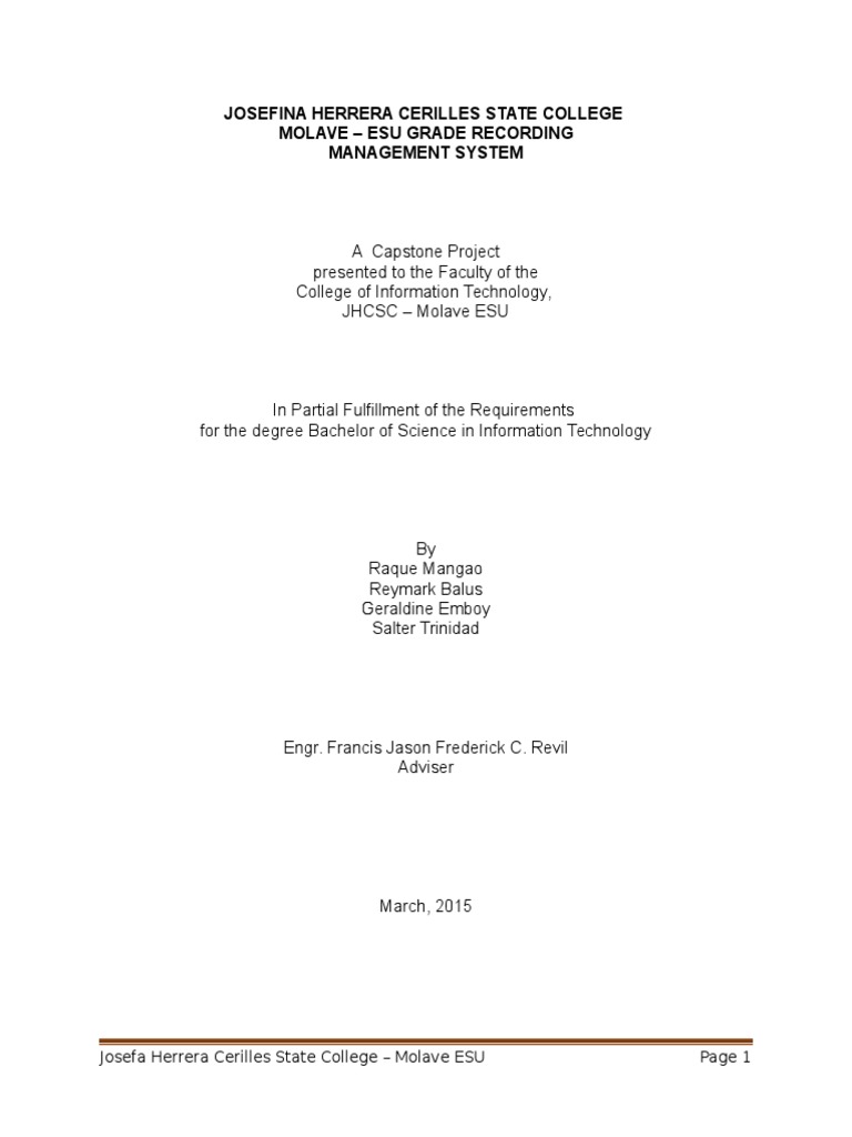 JHCSC Grading System Final Documentation | PDF | Microsoft Access ...