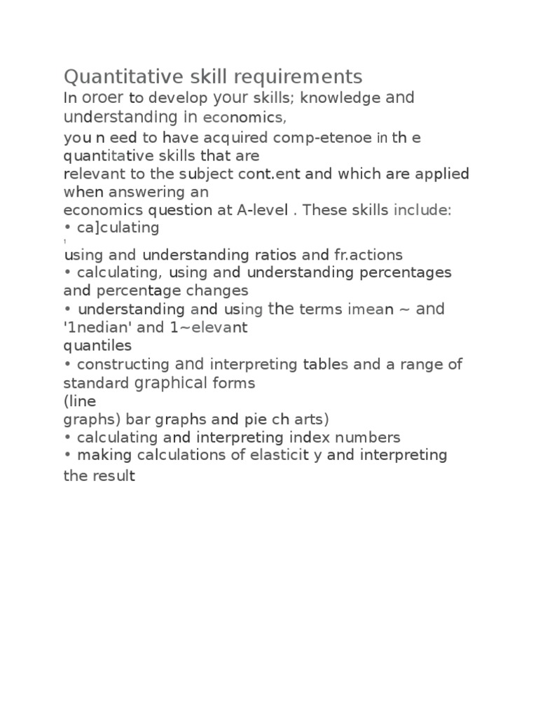Quantitative Skill Requirements | PDF