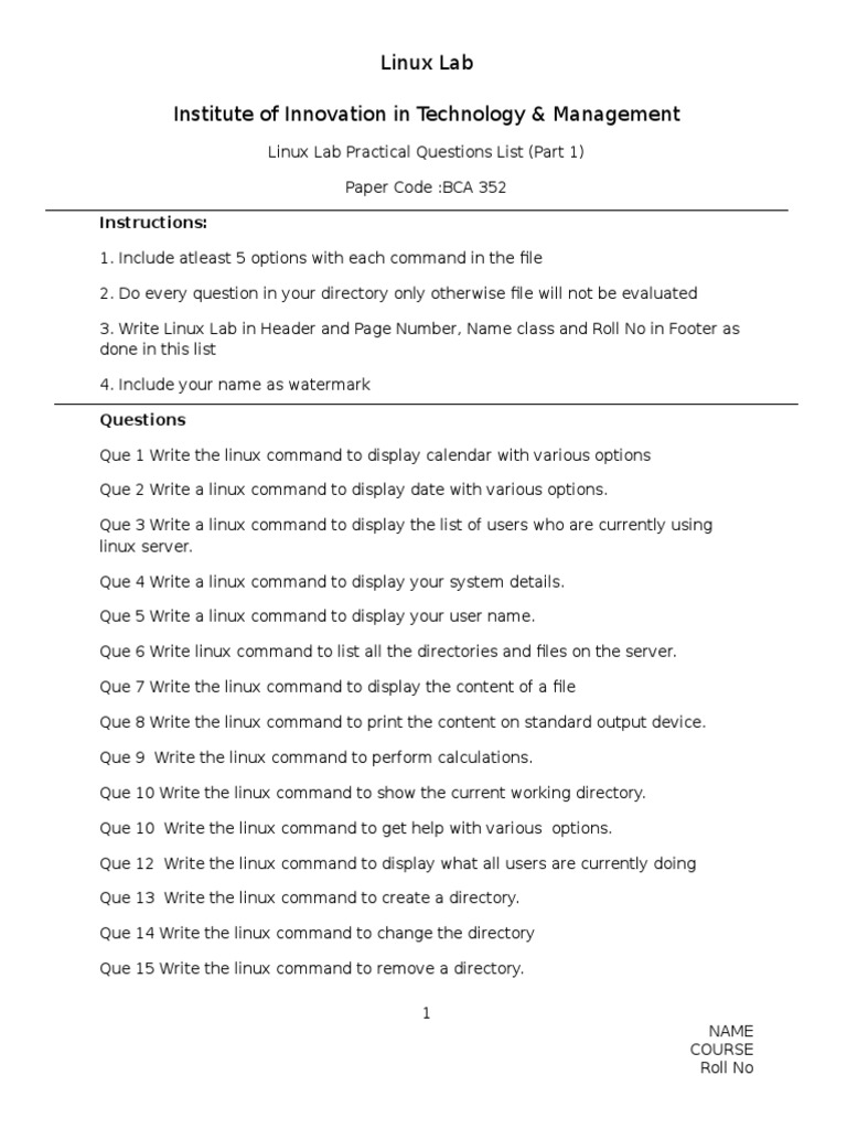 Linux Lab Questions | PDF | Regular Expression | Computer File