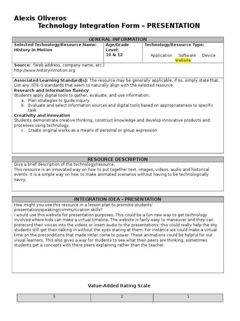 Technology Integration Template-Presentation | PDF | Learning | Cognition