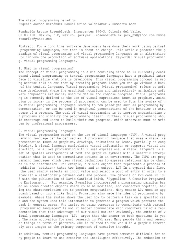 The Visual Programming Paradigm | Download Free PDF | Computer ...