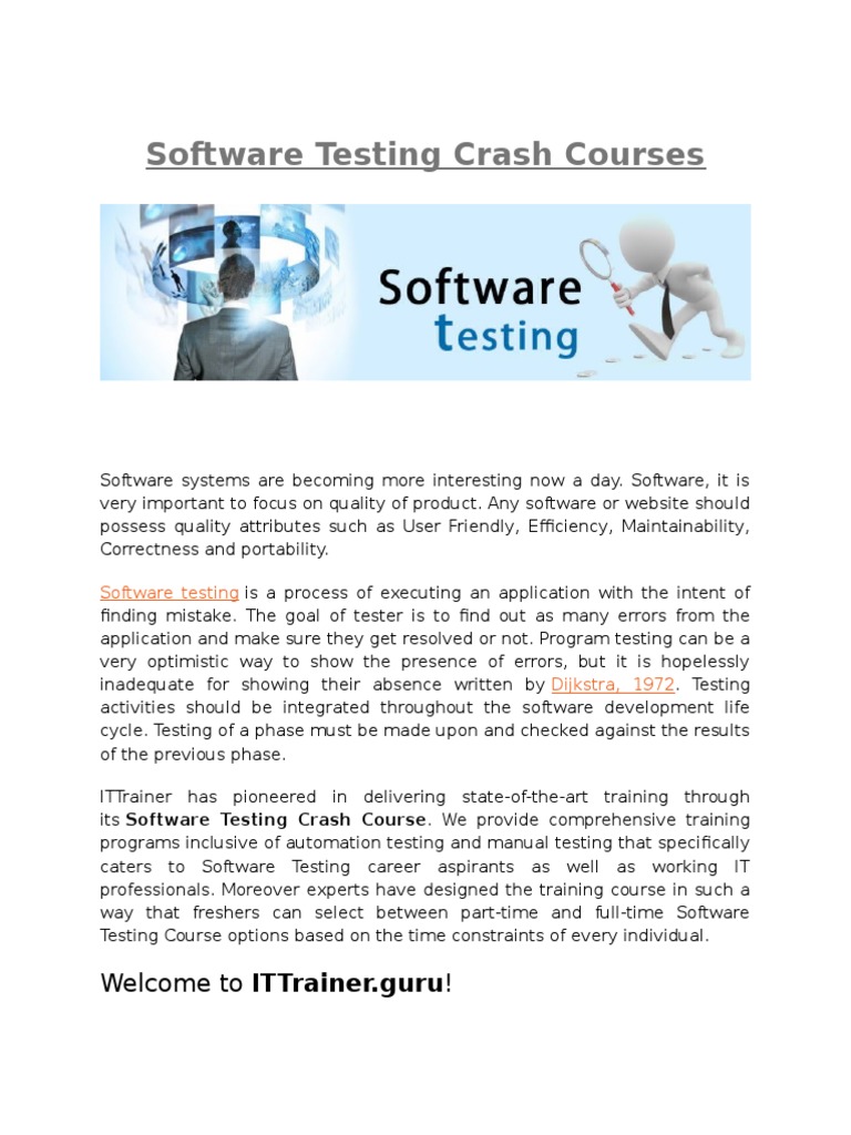 Software Testing Crash Courses | PDF | Computers