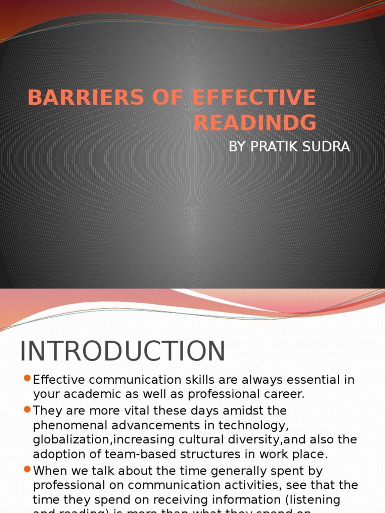 Barriers of Effective Reading
