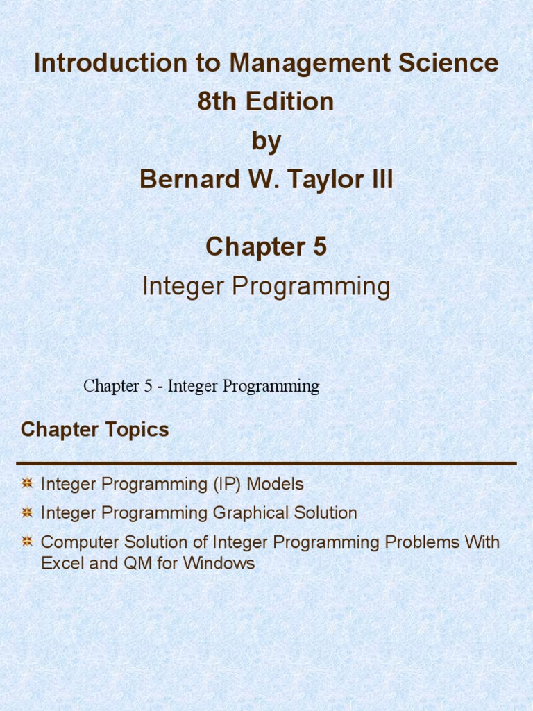 Integer Programming | PDF | Mathematical Optimization | Mathematical ...