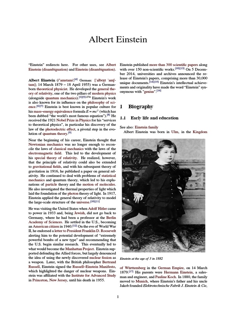 Albert Einstein | PDF | Albert Einstein | Physics