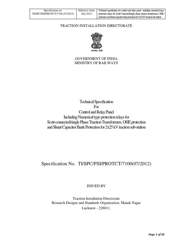 RDSO Specification For Relay | PDF | Electrical Substation | Relay