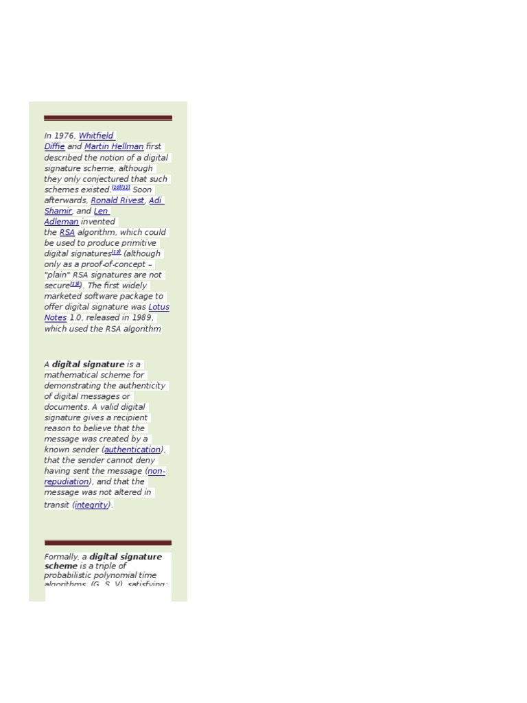 History and Basics of Digital Signatures | PDF