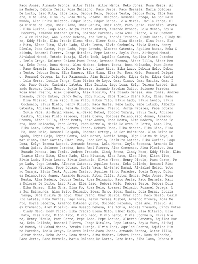 Paco Jones, Armando Bronca, Aitor Tilla, Aitor Menta, Keko Jones, Rosa Mesta, Alma Madero ...