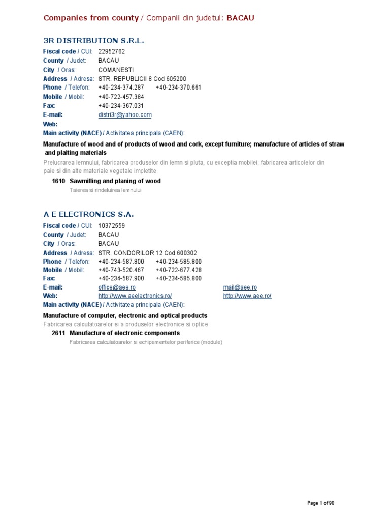 Bacau | PDF | Industries