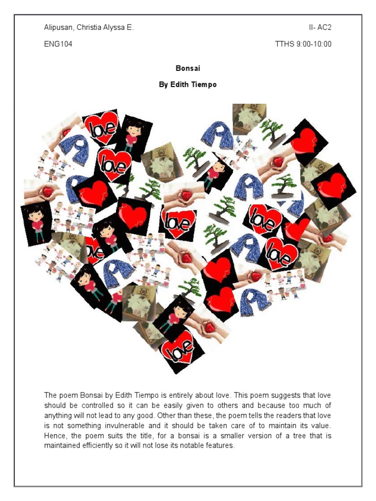 Understanding Love in "Bonsai" Poem | PDF