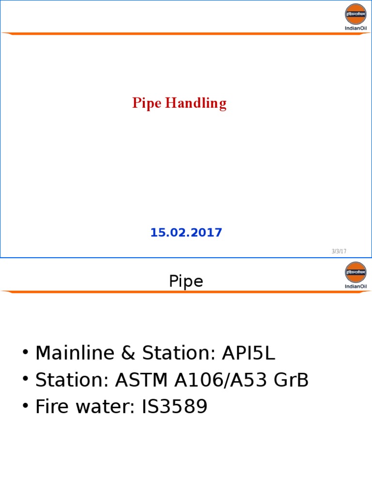 Presentation - Pipe Handling | PDF | Epoxy | Pipe (Fluid Conveyance)