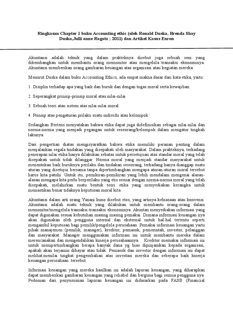 RINGKASAN Kasus Enron | PDF