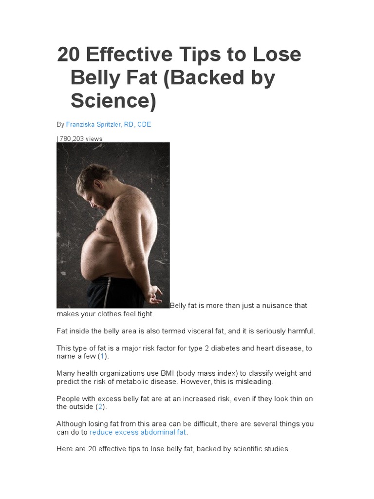 20 Effective Tips To Lose Belly Fat Backed By Science Franziska