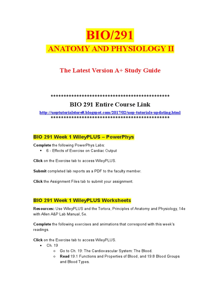 Bio 291 Bio291 | PDF