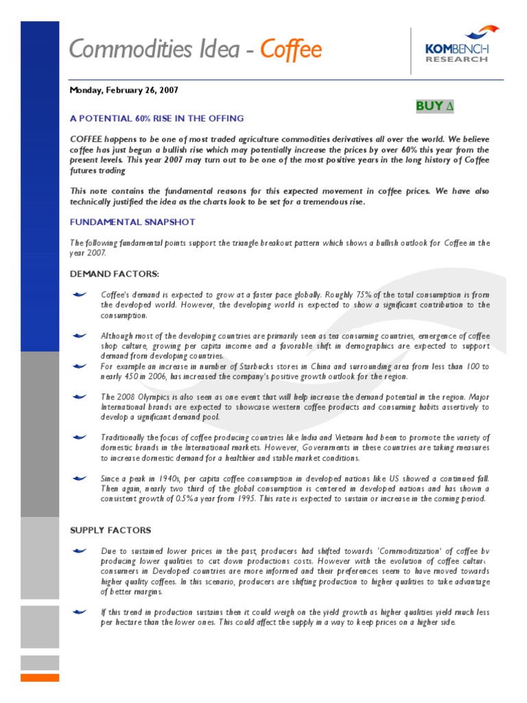Commoditiesidea Coffee | PDF | Coffee | Futures Contract
