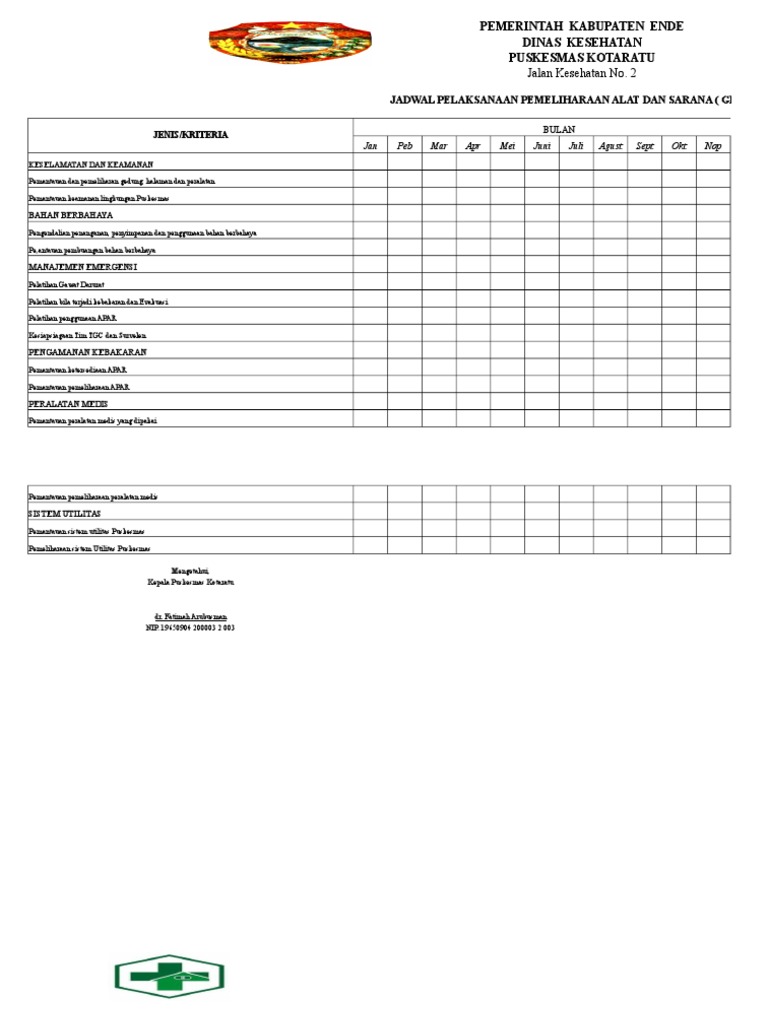 Form Pemeliharaan Gedung | PDF