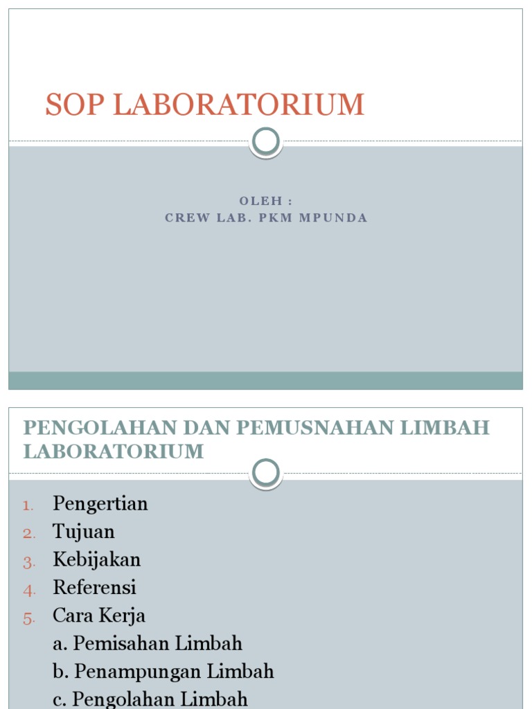 Sop Laboratorium | PDF