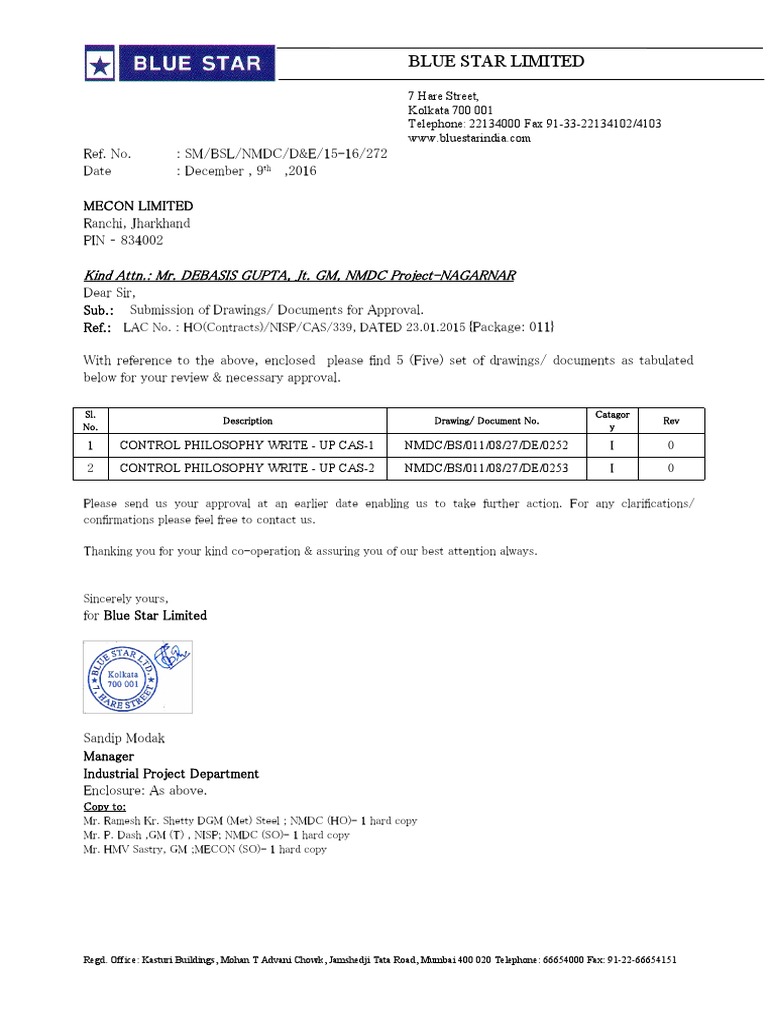 NMDC Cas Letter No-0272 | PDF