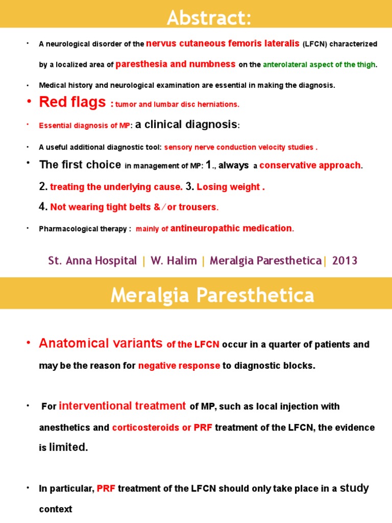Meralgia Paresthetica | PDF | Paresthesia | Medical Diagnosis