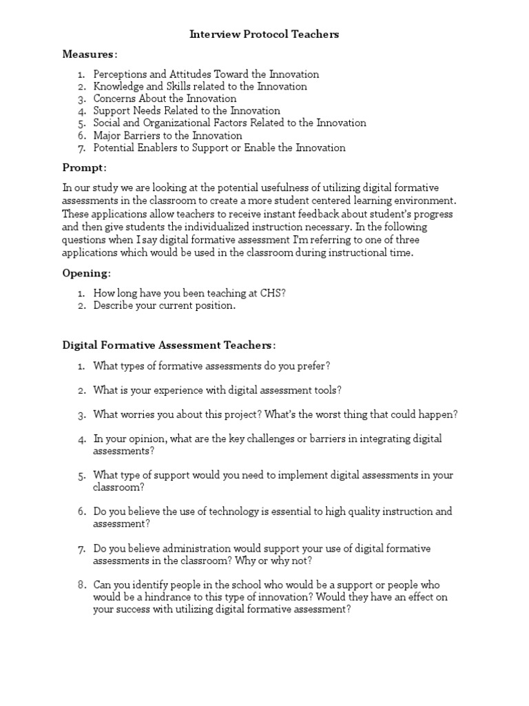 Interview Protocol | PDF