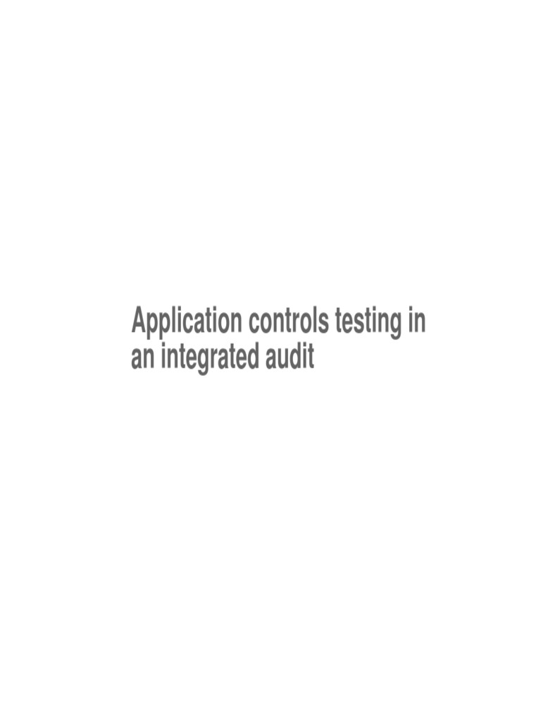 Integrated Audit Controls Guide | PDF | Input/Output | Audit