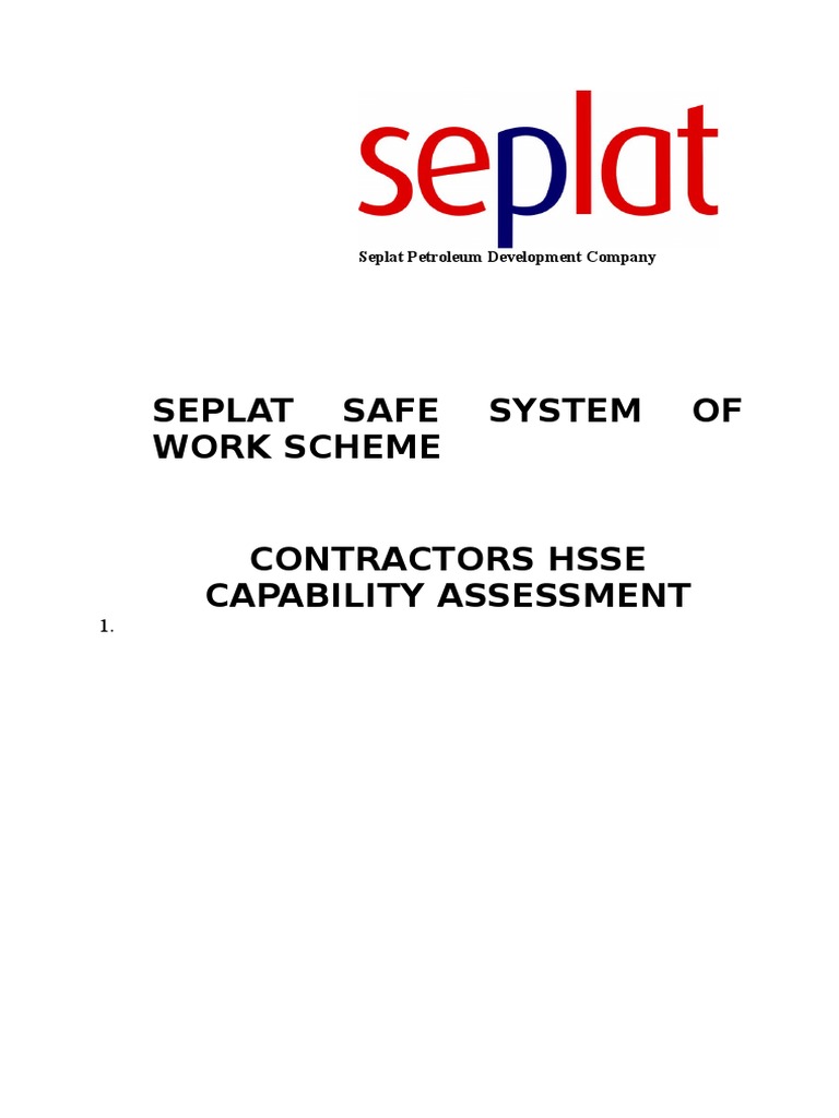 Seplat HSSE Vendor Assessment Guide | PDF | Audit | Competence (Human ...