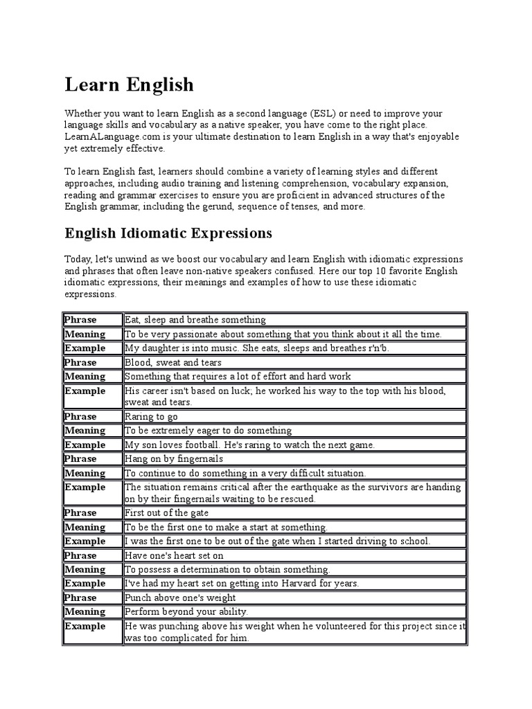 Learn English | PDF | English Grammar | English Language