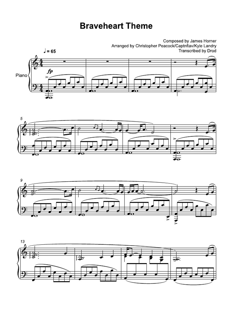 Braveheart Main Theme | PDF