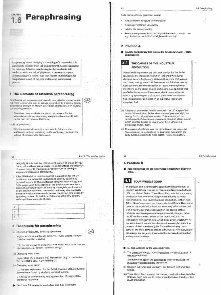 Techniques for Effective Paraphrasing | PDF | Car | Industrial Revolution