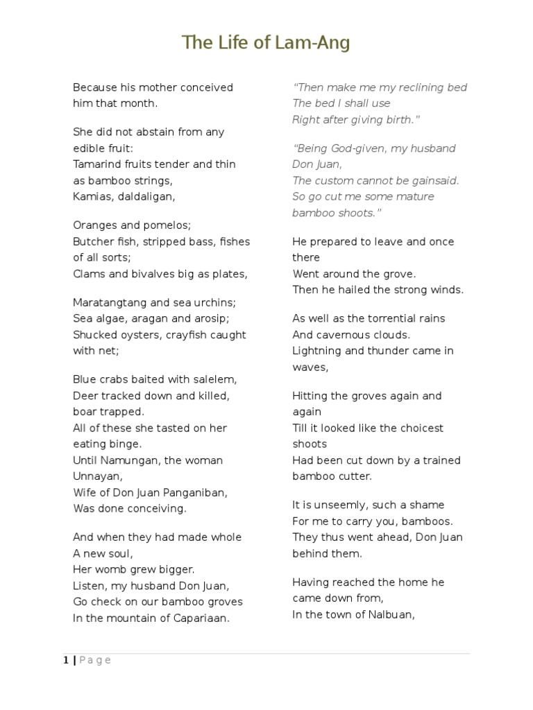 Life of Lam - Ang Full Story English | PDF | Nature