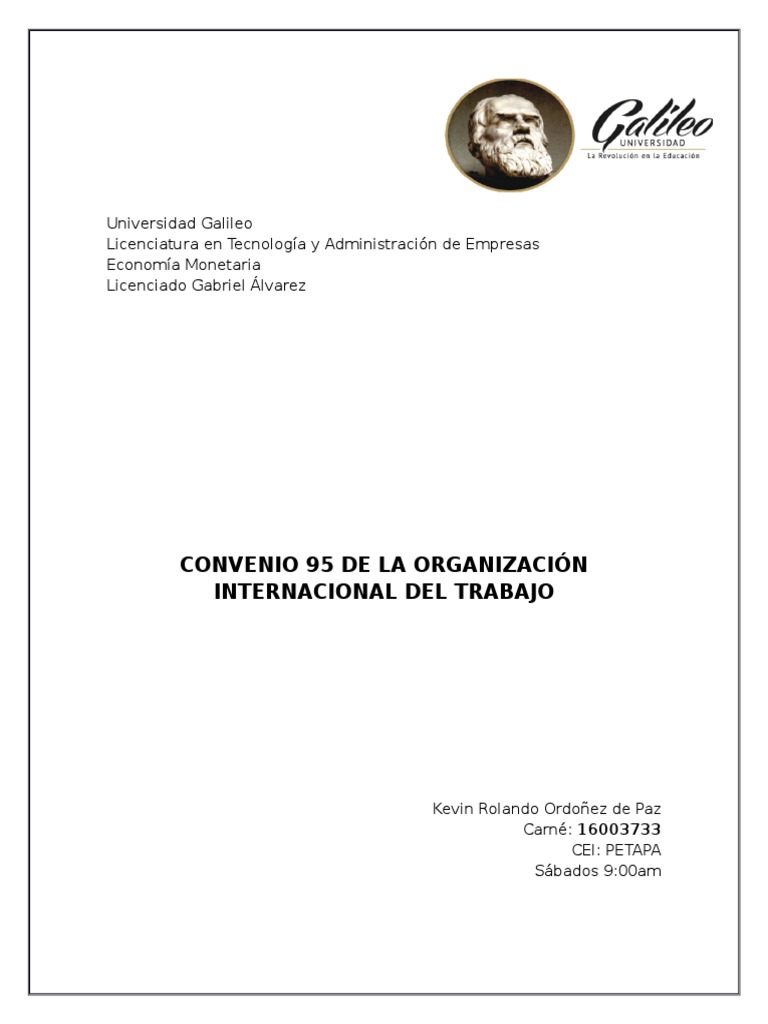 Convenio 95 | PDF | Derecho laboral | Organización Internacional del ...