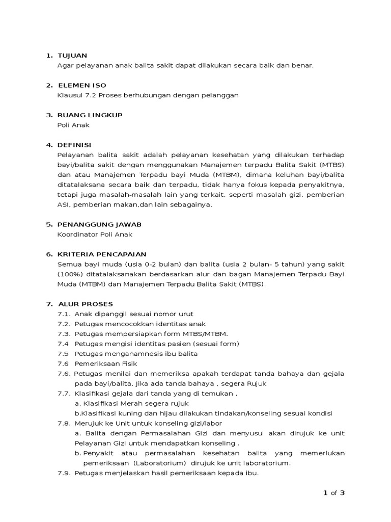 Proses Pelayanan MTBM untuk Balita | PDF