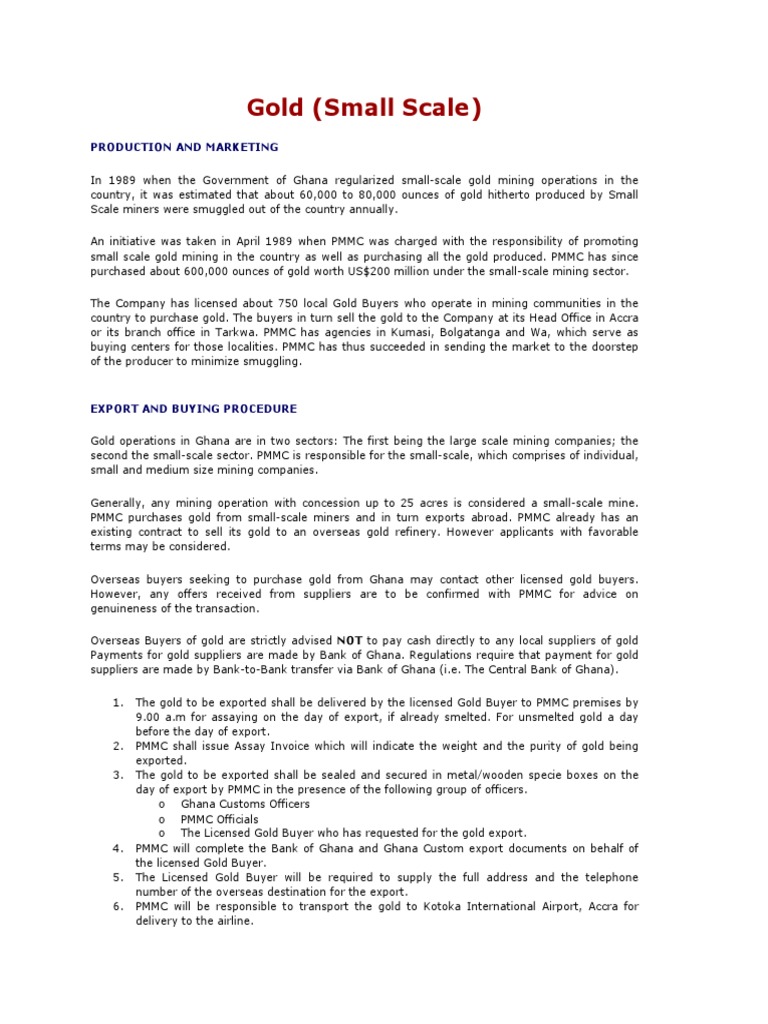 Gold Export Ghana | PDF | Exports | Ghana