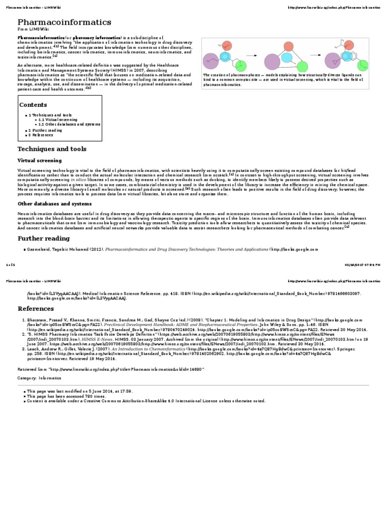 Pharmacoinformatics: Techniques and Tools | PDF | Science And ...