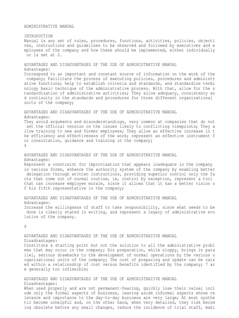 16 - Administrative Manual | PDF | System | Employment