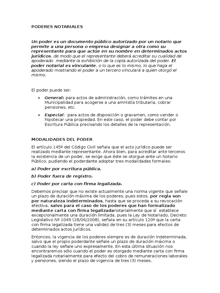 Poderes Notariales | PDF | Intención (Derecho Penal) | Virtud