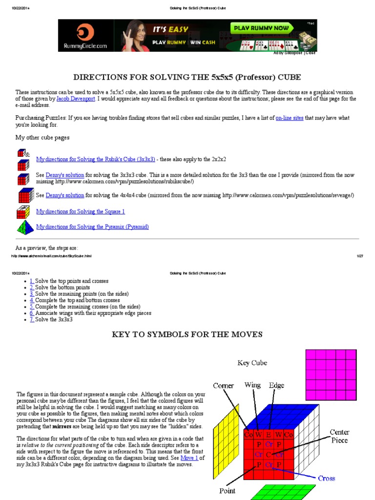 Solving The 5x5x5 (Professor) Cube | PDF | Teaching Mathematics