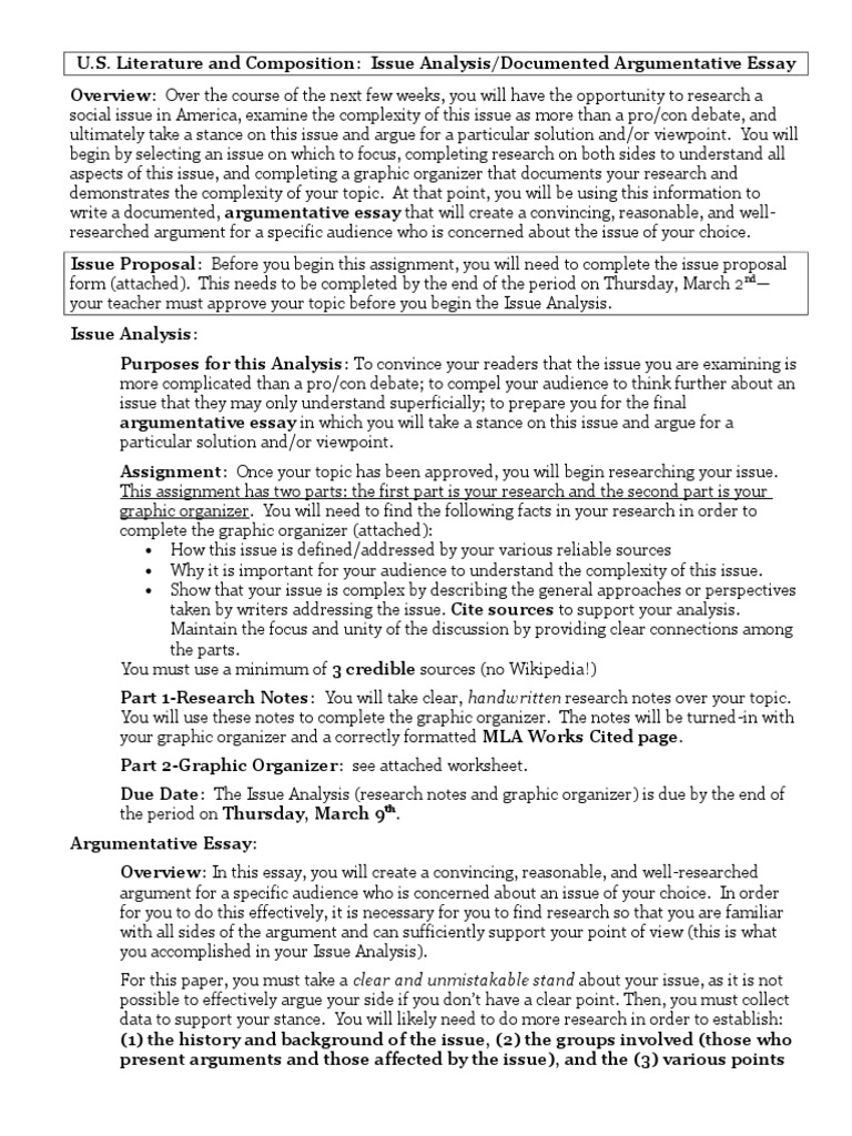Documented Argumentative Essay Guide | PDF | Essays | Sex Education