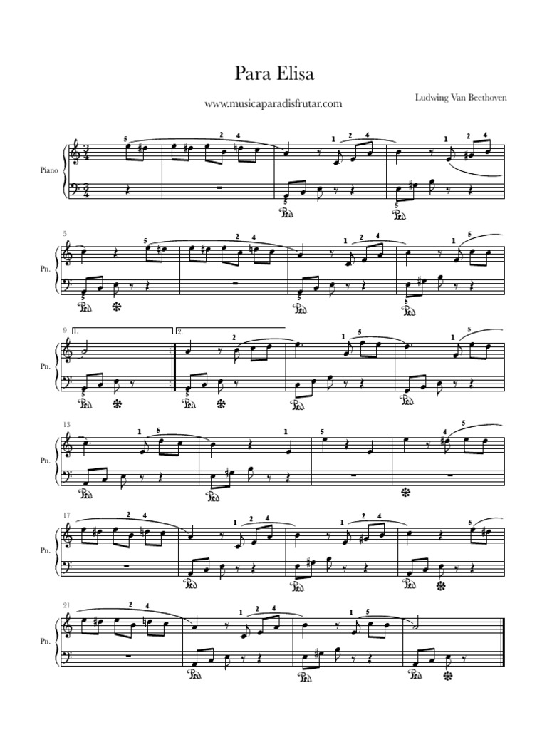 Partitura-Piano-PARA-ELISA-Beethoven.pdf | Ludwig Van Beethoven ...