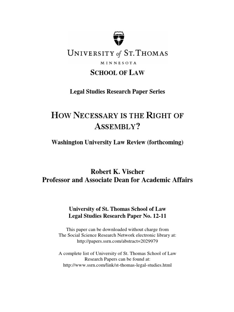 How Necessary Is The Right of Assembly | PDF | Conscience | Free ...