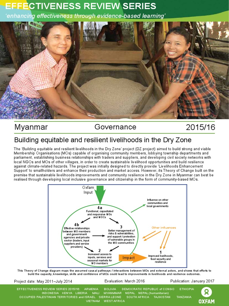 Enhancing Livelihoods in Myanmar's Dry Zone | PDF | Governance | Evaluation