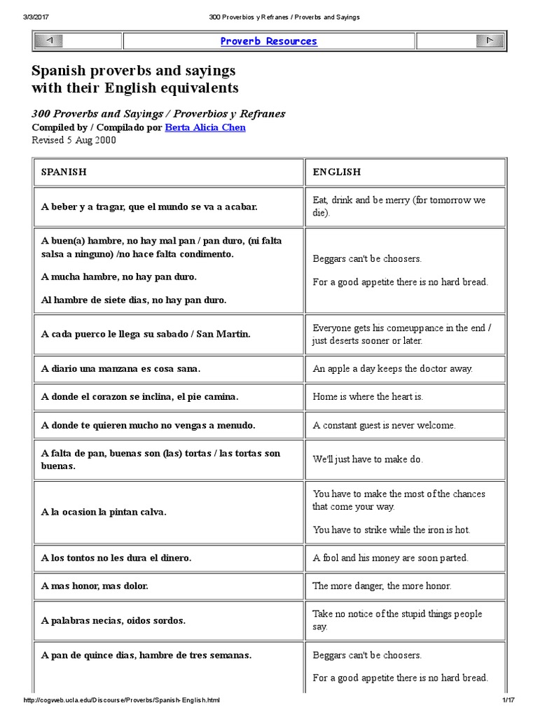 300 Proverbios y Refranes - Proverbs and Sayings | PDF