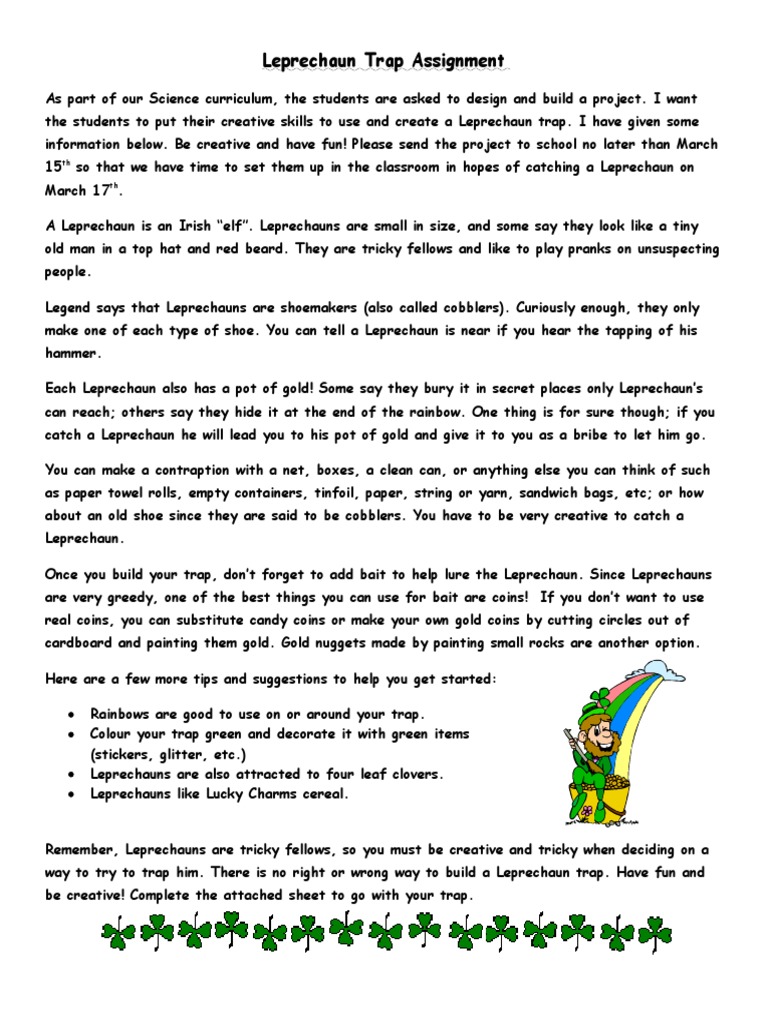 Leprechaun Trap Assignment | PDF