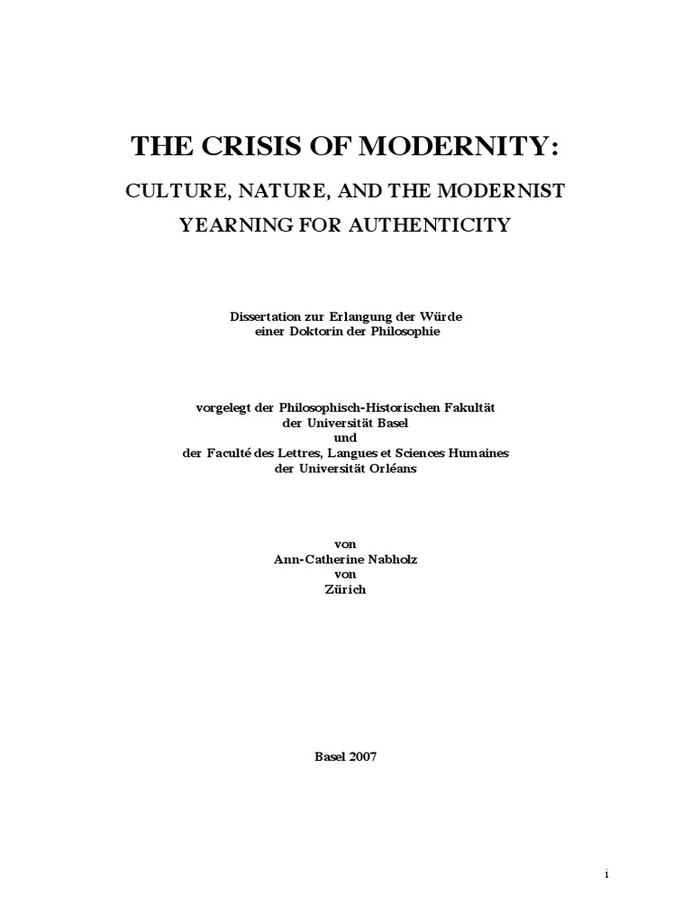 Crisis of Modernity PDF | PDF | Modernism | Modernity