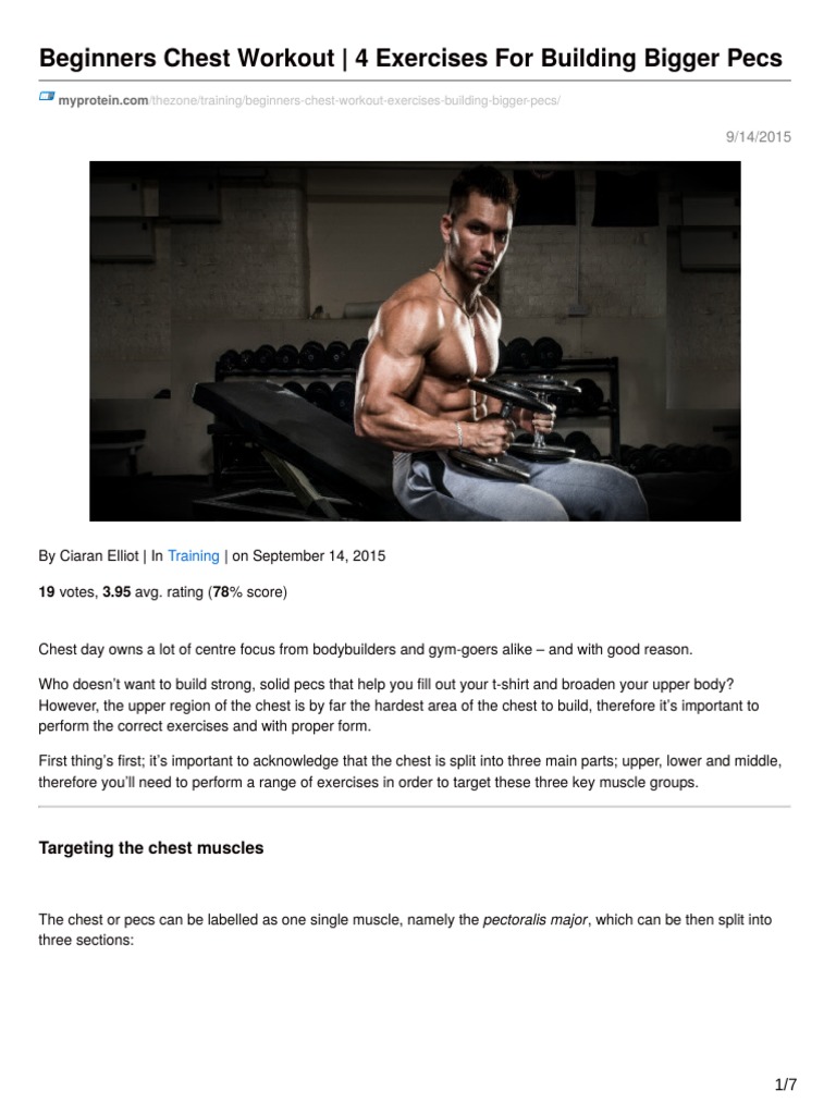Beginners Chest Workout 4 Exercises For Building Bigger Pecs | PDF ...