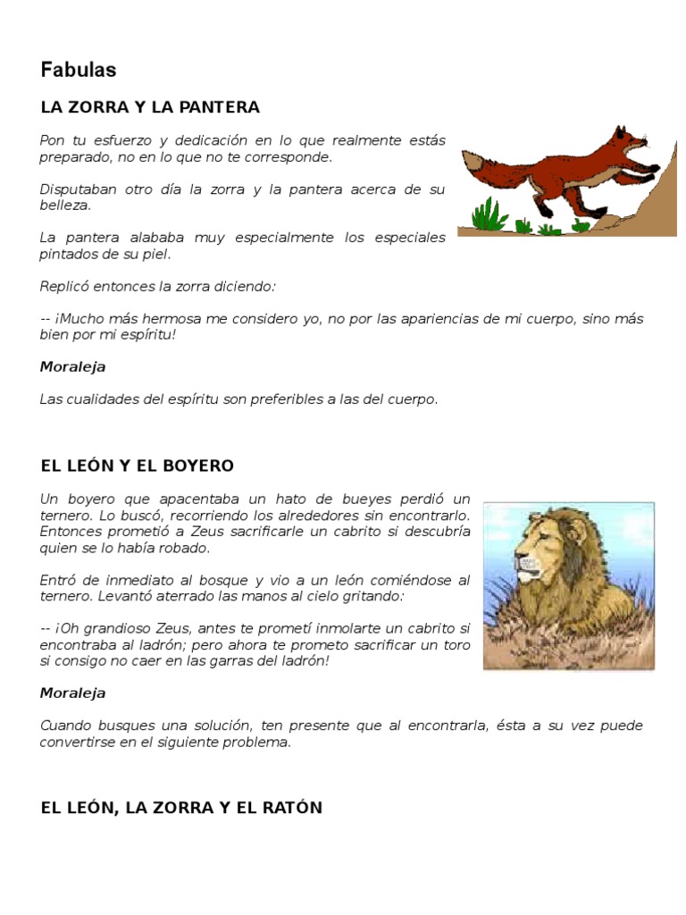 5 Fabulas en Ingles y Español | PDF