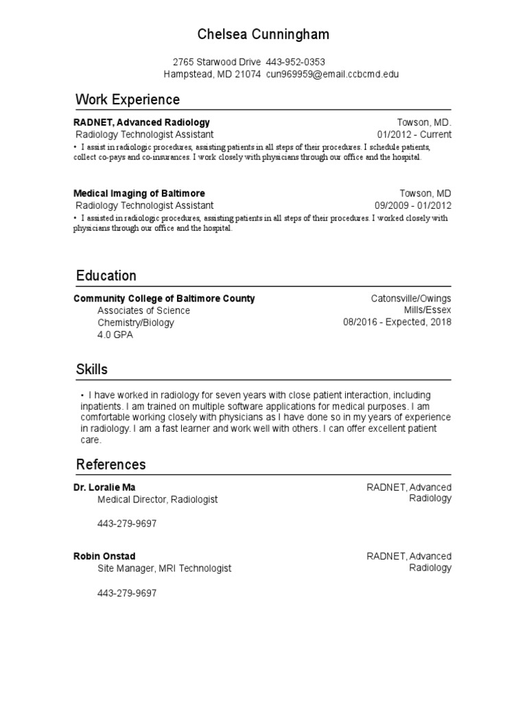 Cunningham Resume Final | PDF