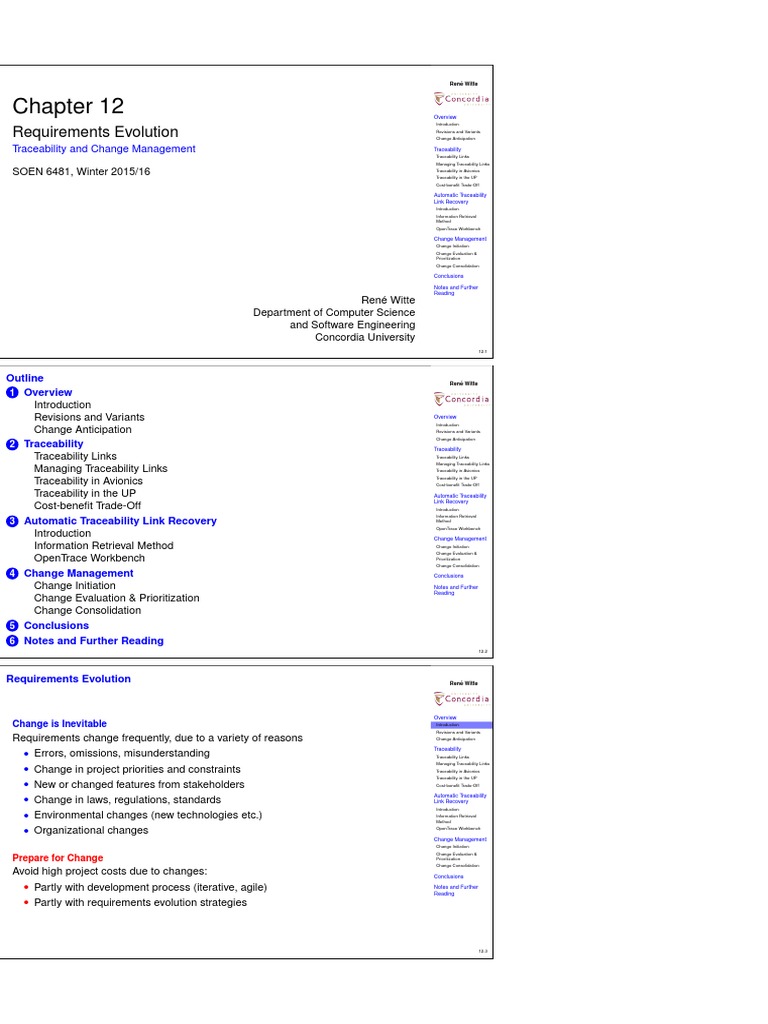 Requirements Evolution: Traceability and Change Management | PDF | Information Technology ...