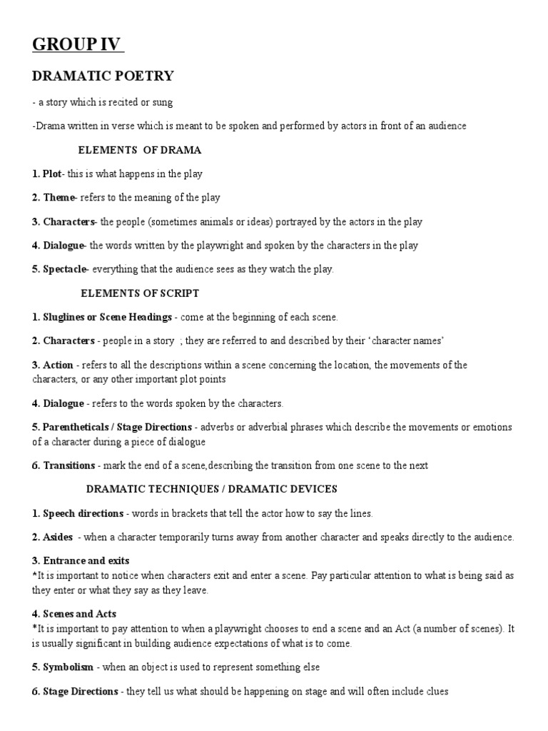 Dramatic Poetry | PDF | Monologue | Theatre